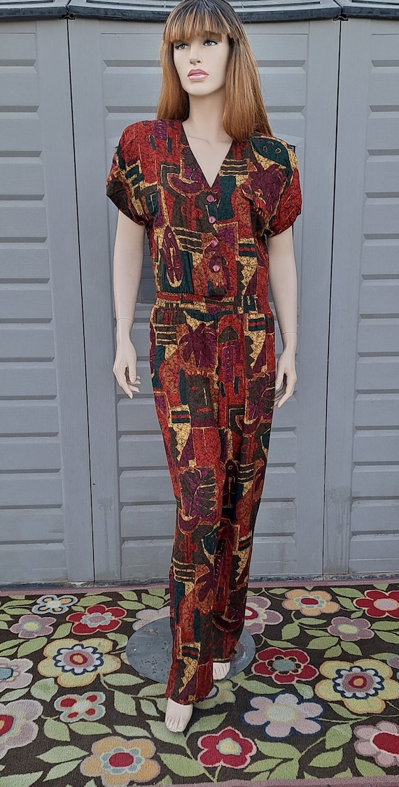 Vintage 80s colorful jumpsuit - Gem