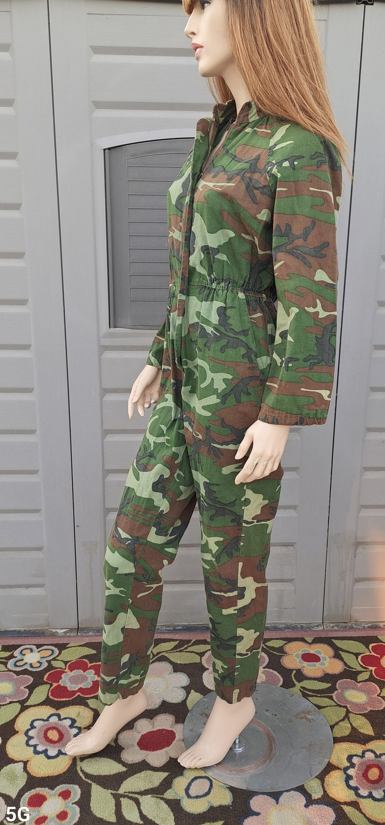 AWESOME Vtg 60's 70's Camoflauge Cotton Jumpsuit Gi Joe Gi Jane Camo ...