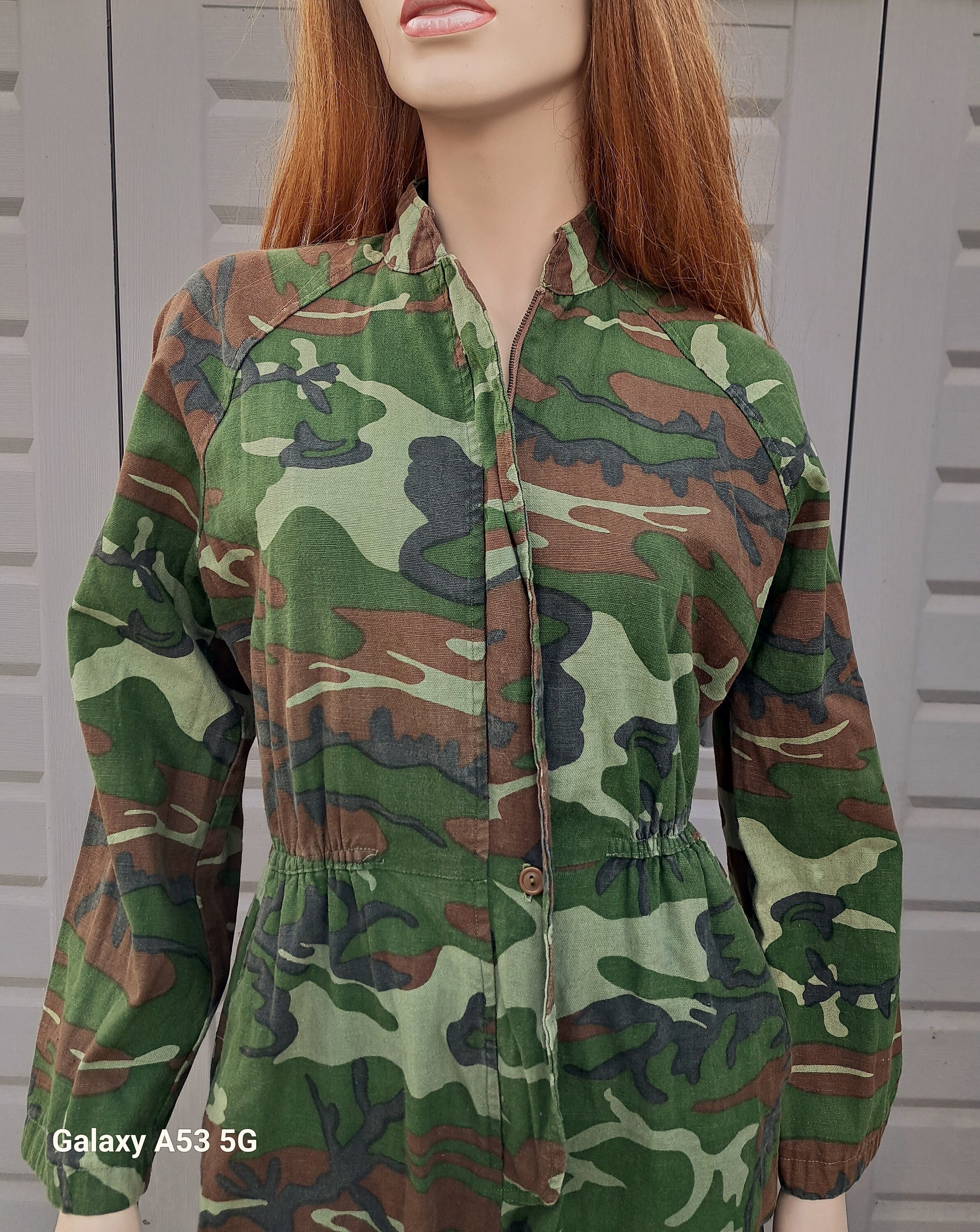 AWESOME Vtg 60's 70's Camoflauge Cotton Jumpsuit Gi Joe Gi Jane Camo ...