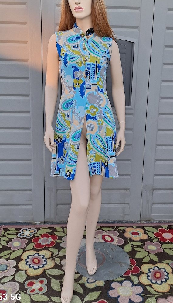 1960's Mod Tunic Top 60's Vintage M - Gem