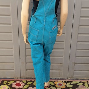 Vintage 80s Denim Overalls Teal Blue Hand Dyed Sz Small - Etsy