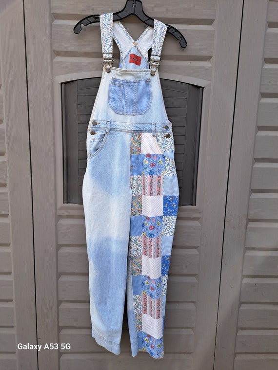 Kids Vintage darling flower patchwork denim Overalls… - Gem
