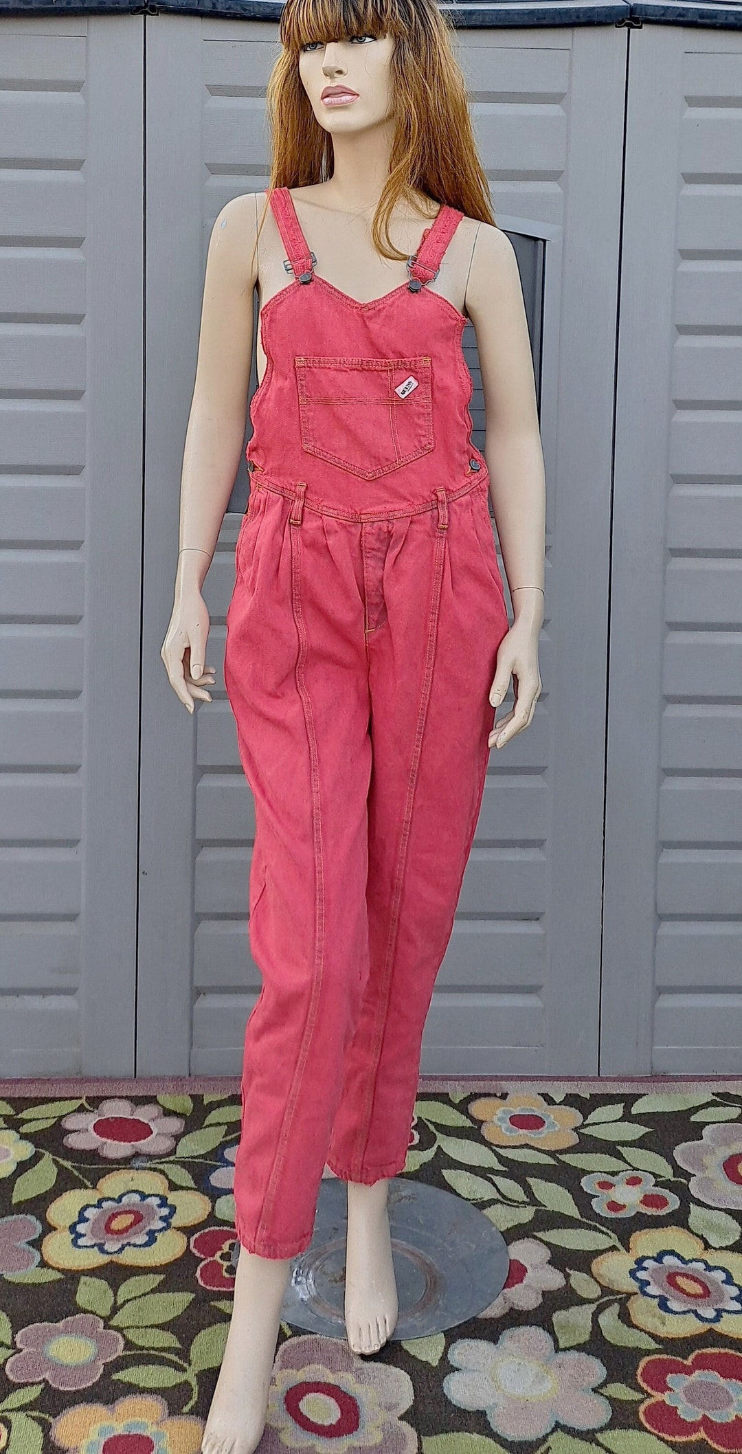 Vintage 80s Guess Denim Red Overalls Size Medium - Etsy