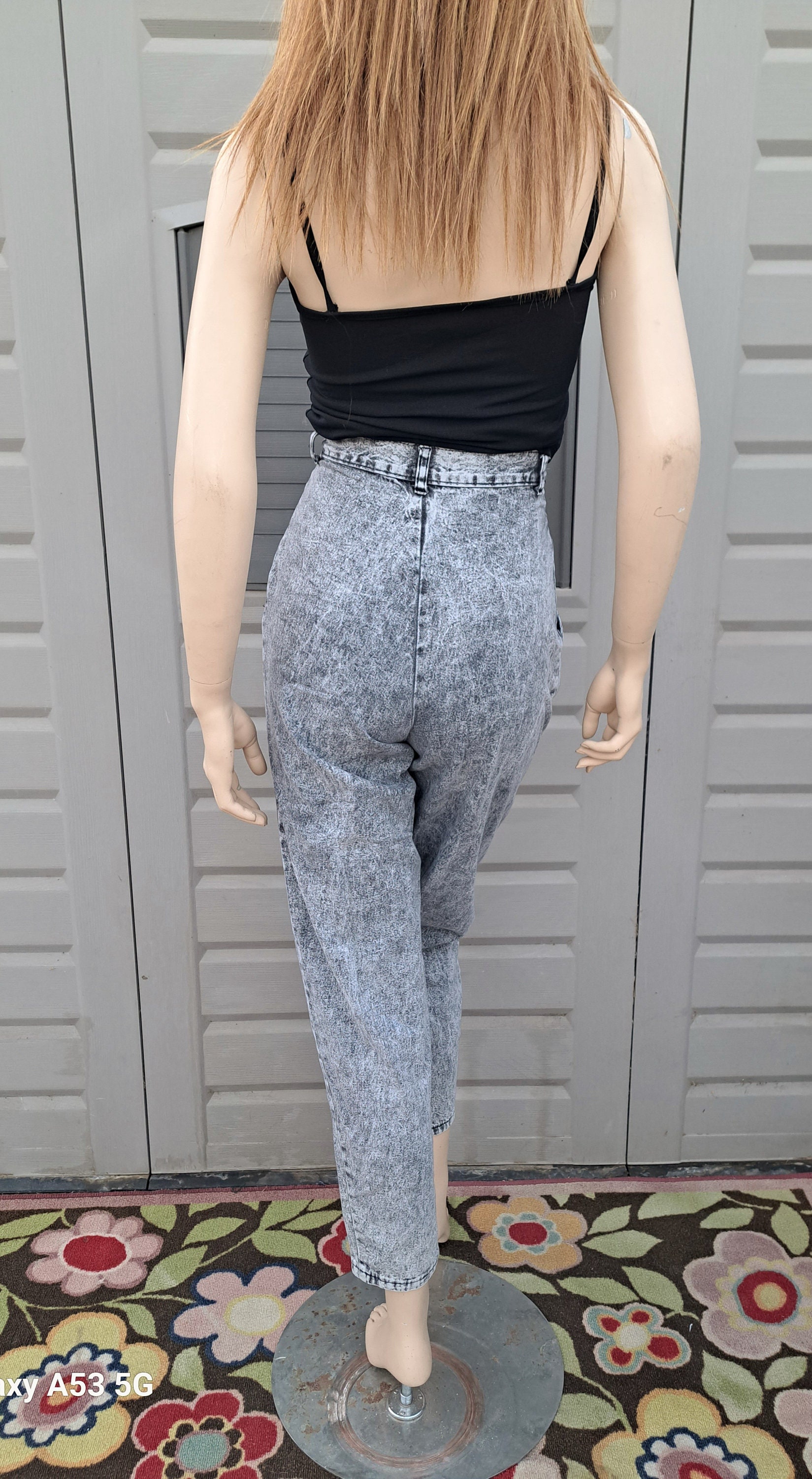 80's Cherokee Gray Black Acid Washed Denim Jeans...usa Made...high ...