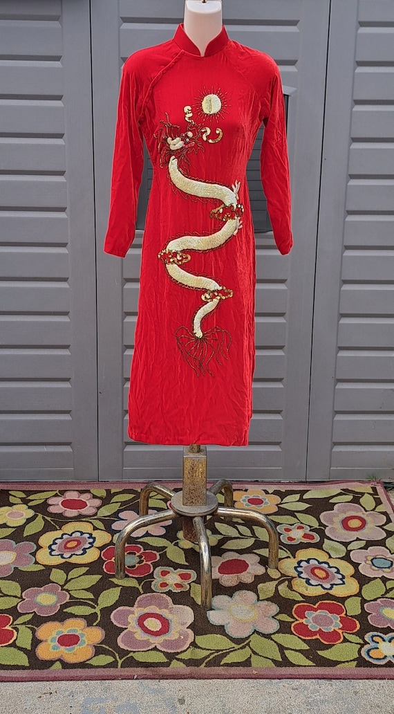 RARE 70's DRAGON DRESS/70's Dresses/Maxi Dresses/Maxi… - Gem