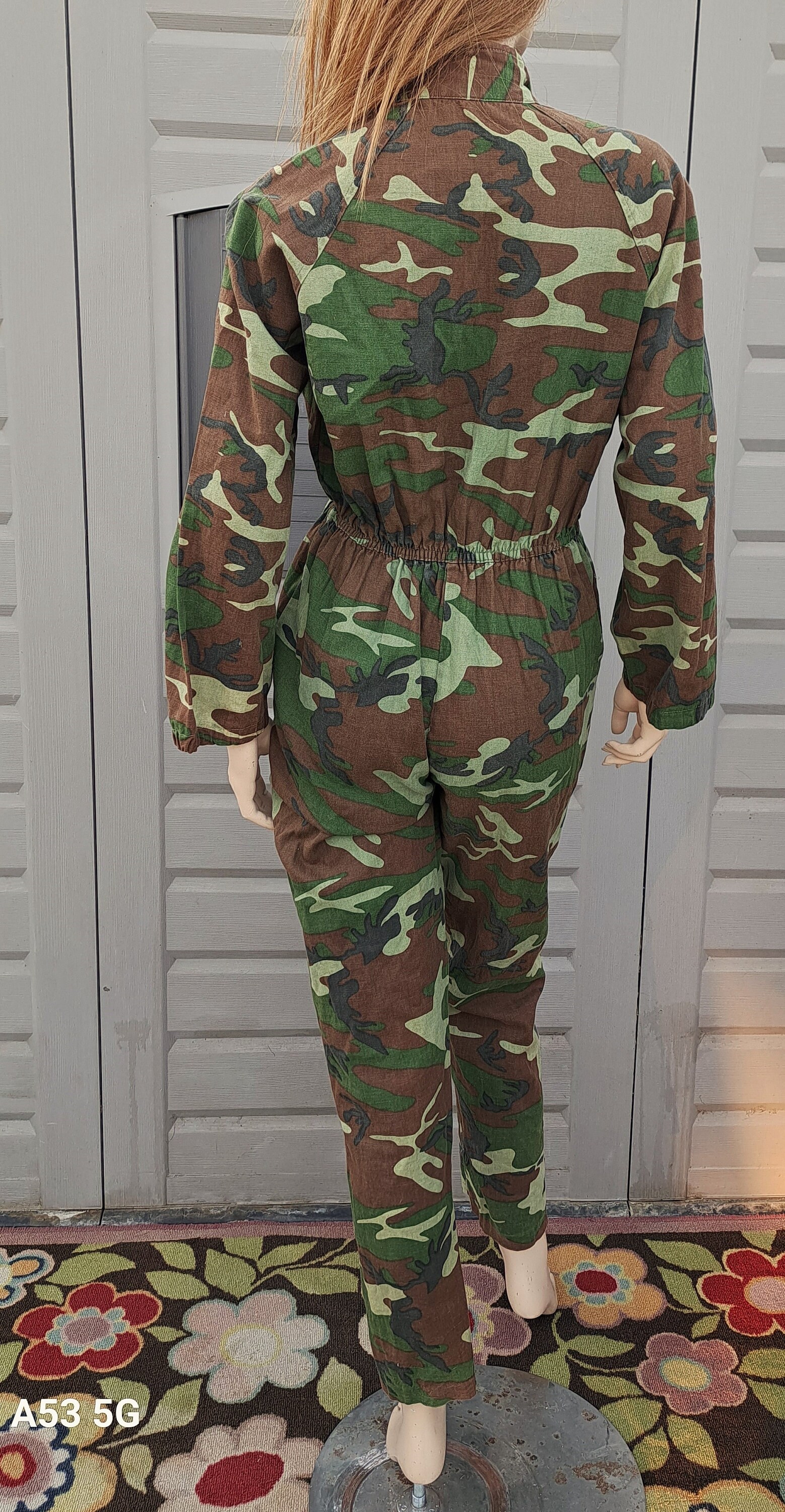 AWESOME Vtg 60's 70's Camoflauge Cotton Jumpsuit Gi Joe Gi Jane Camo ...