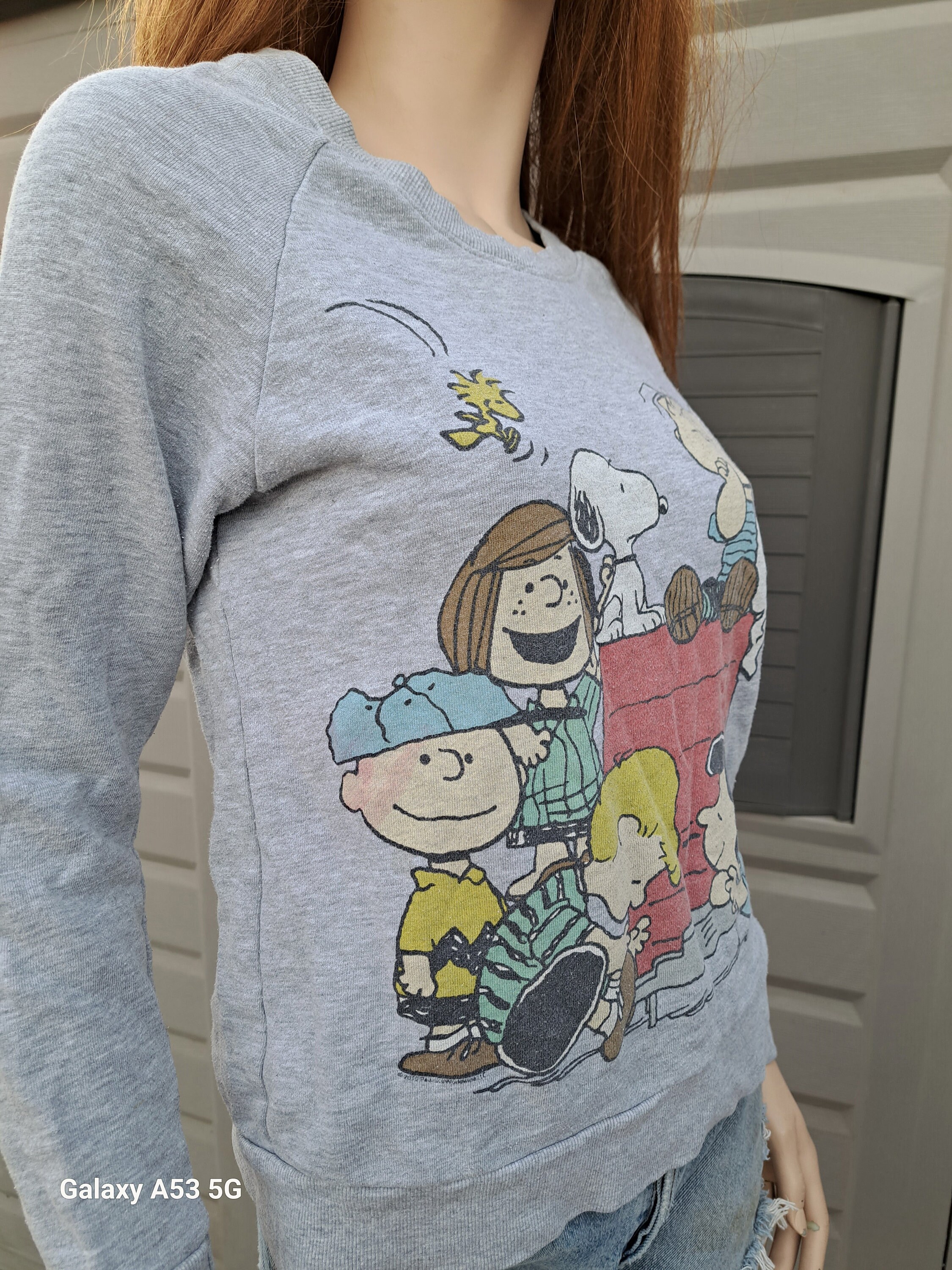 Vintage Peanuts Snoopy Charlie Brown Sweatshirt Raglan Sleeves Sz Small ...