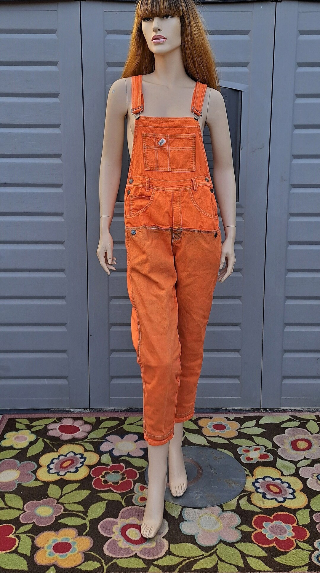 Vintage 80s GUESS Denim Tangerine Orange Overalls Sz Small - Etsy