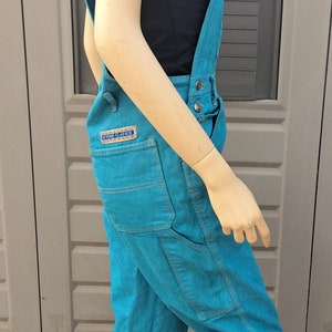 Vintage 80s Denim Overalls Teal Blue Hand Dyed Sz Small - Etsy