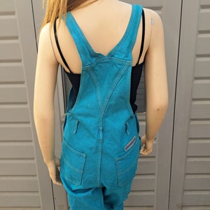 Vintage 80s Denim Overalls Teal Blue Hand Dyed Sz Small - Etsy