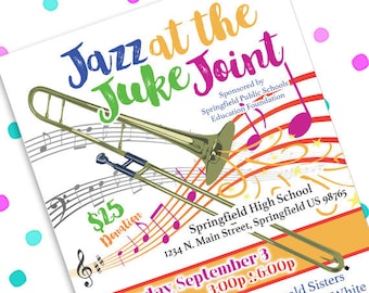 Jazz invitations | Etsy