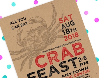 Crab Fest Invitation - Etsy