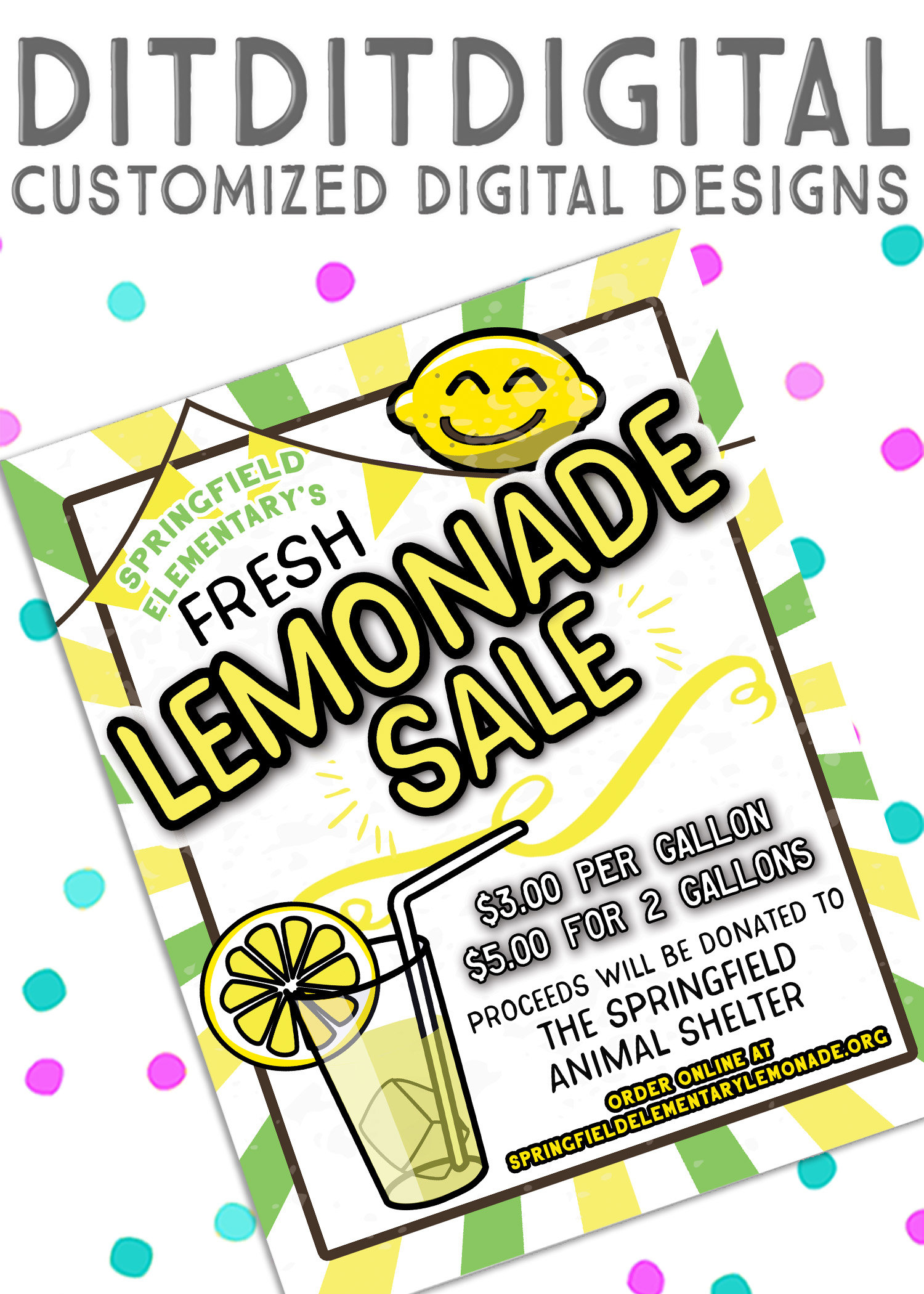 Lemonade Stand Fundraiser Sale 5x7 Invite 8 5x11 Flyer Etsy