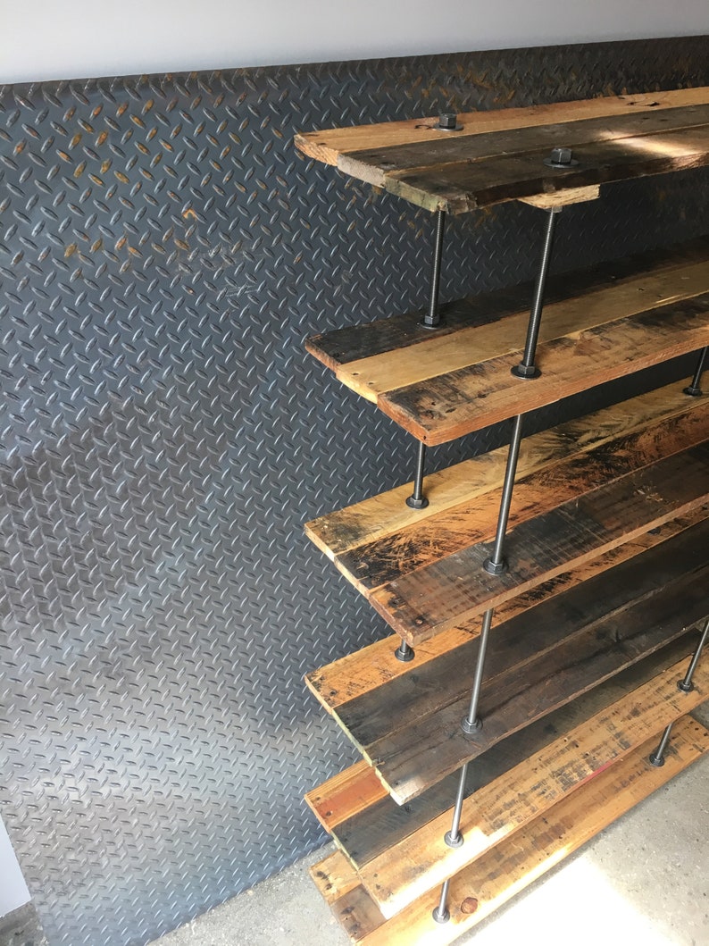 Six Shelf Pallet Wood Fully Adjustable Bookcase - Etsy