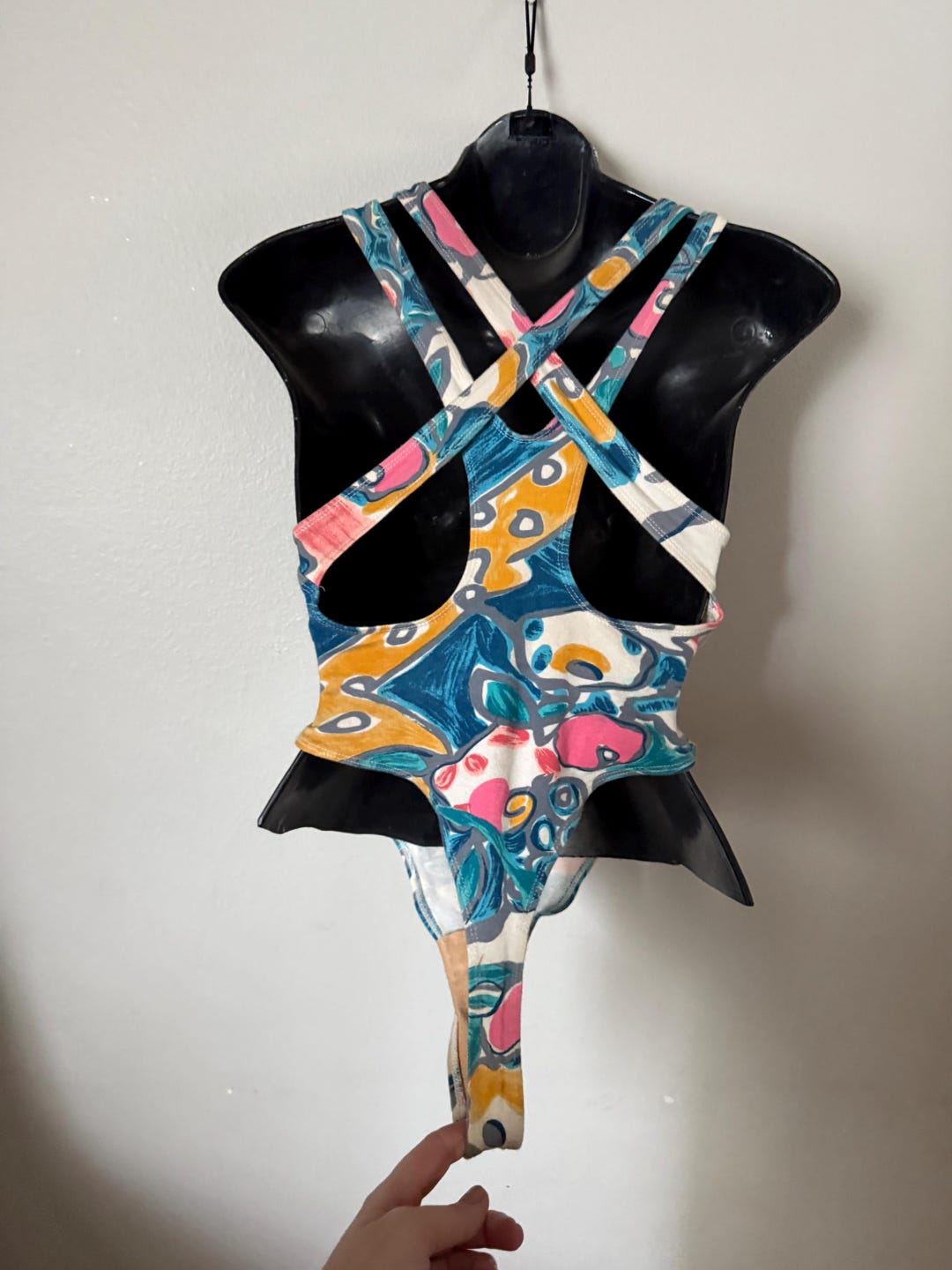 Vintage THONGBACK Leotard Floral, One-piece Thong Bodysuit, 80's ...