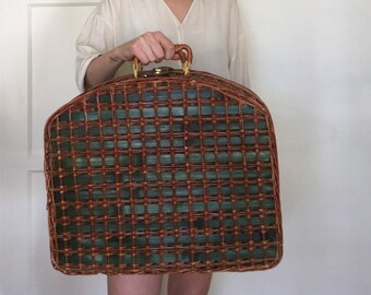 Wicker suitcase | Etsy