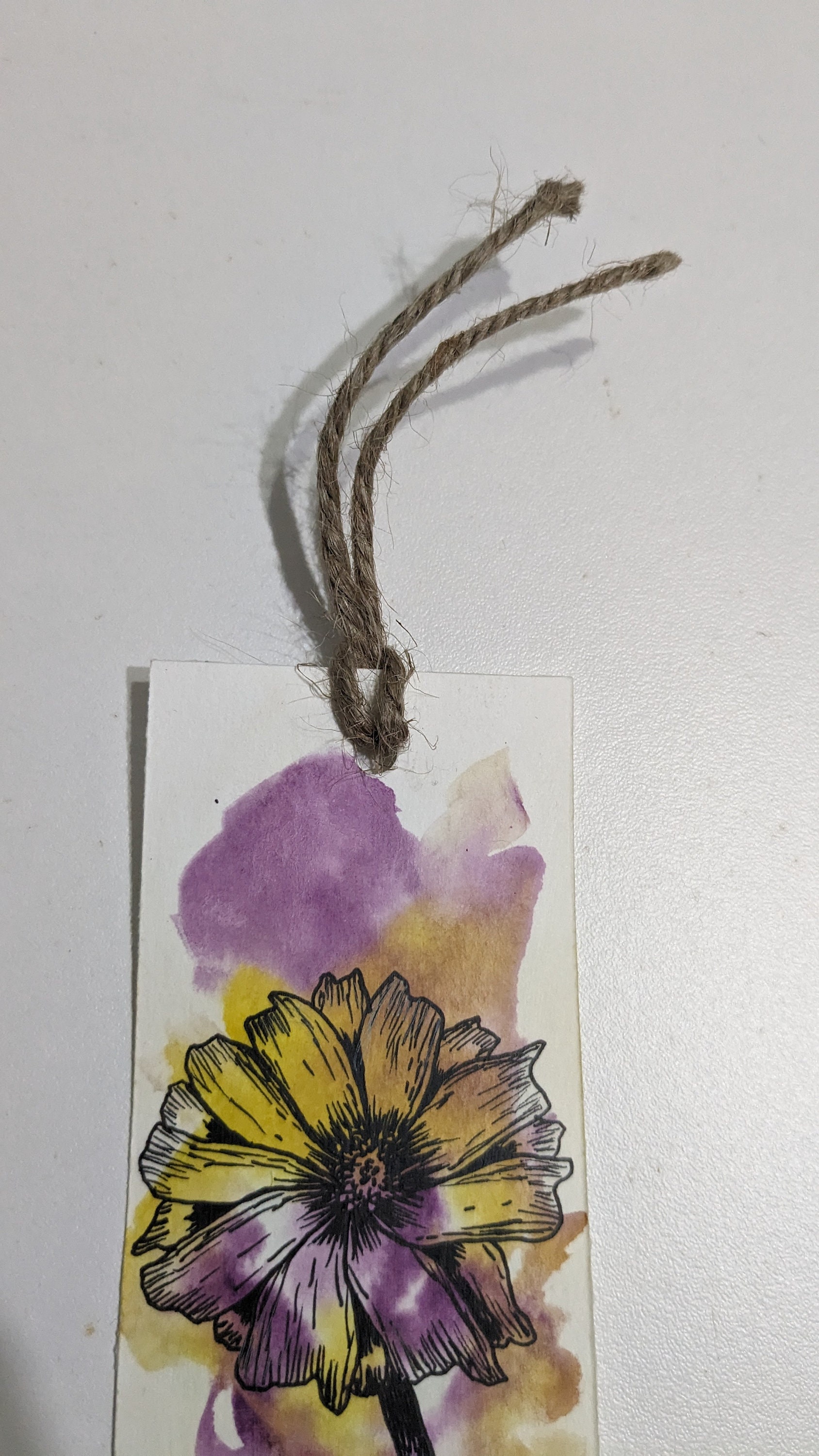 Watercolor Bookmark Flower Hand Painted Ink Drawing - Etsy