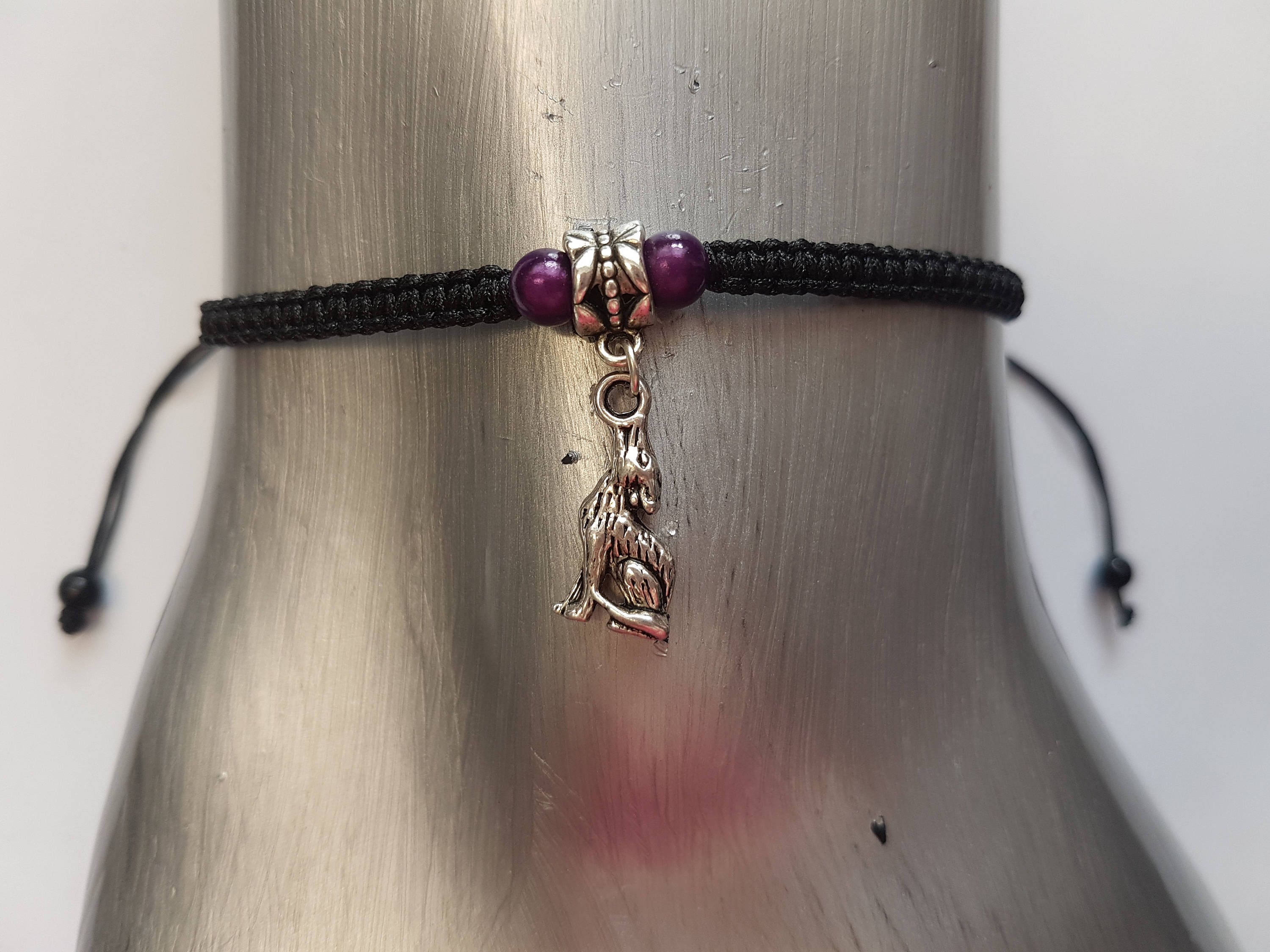 Wolf anklet wolf wolf charm howling wolf ankle | Etsy