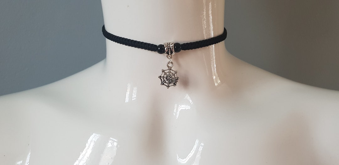 Spider Web Choker Spider Choker Halloween Necklace Spider Web Necklace ...