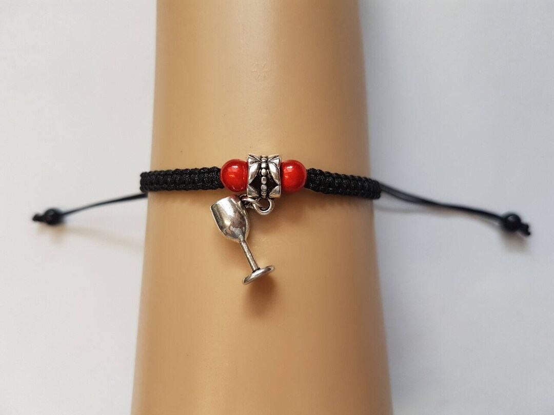 Pulsera de copa de vino joyería de vino pulsera de encanto de vino ...