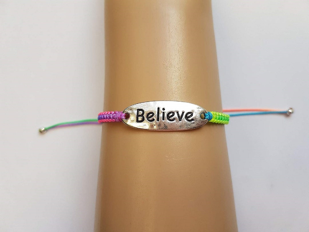 Believe Bracelet Believe Charm Inspirational Bracelet Inspirational ...