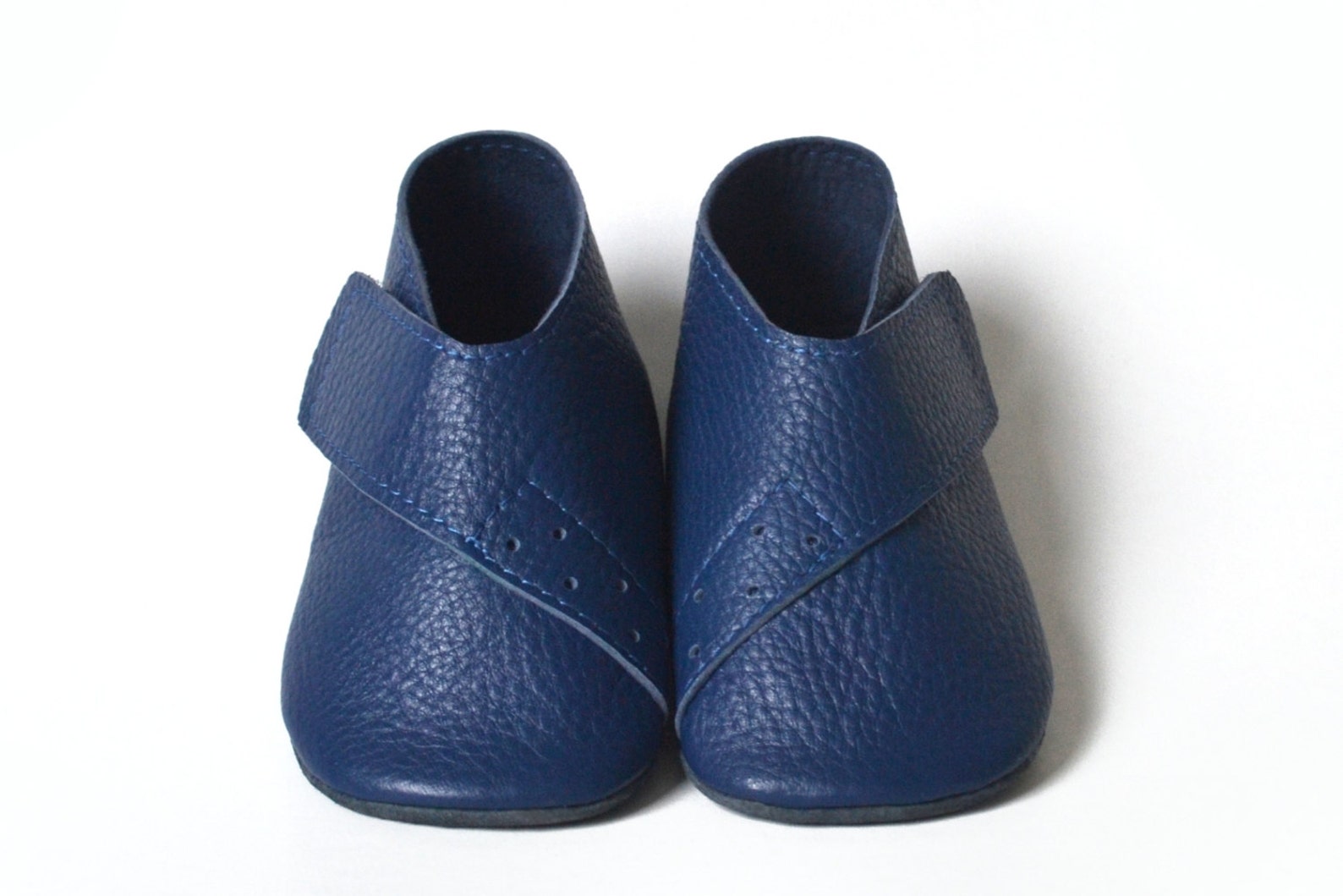 Baby Boy Slippers Blue Baby Shoes Leather Baby Slippers - Etsy