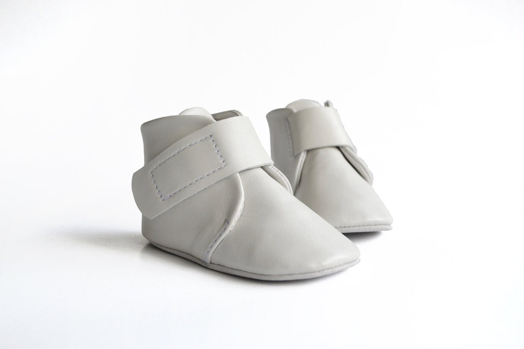 Baby White Leather Booties, Baby Boy Girl Soft Sole Shoes, Infant ...