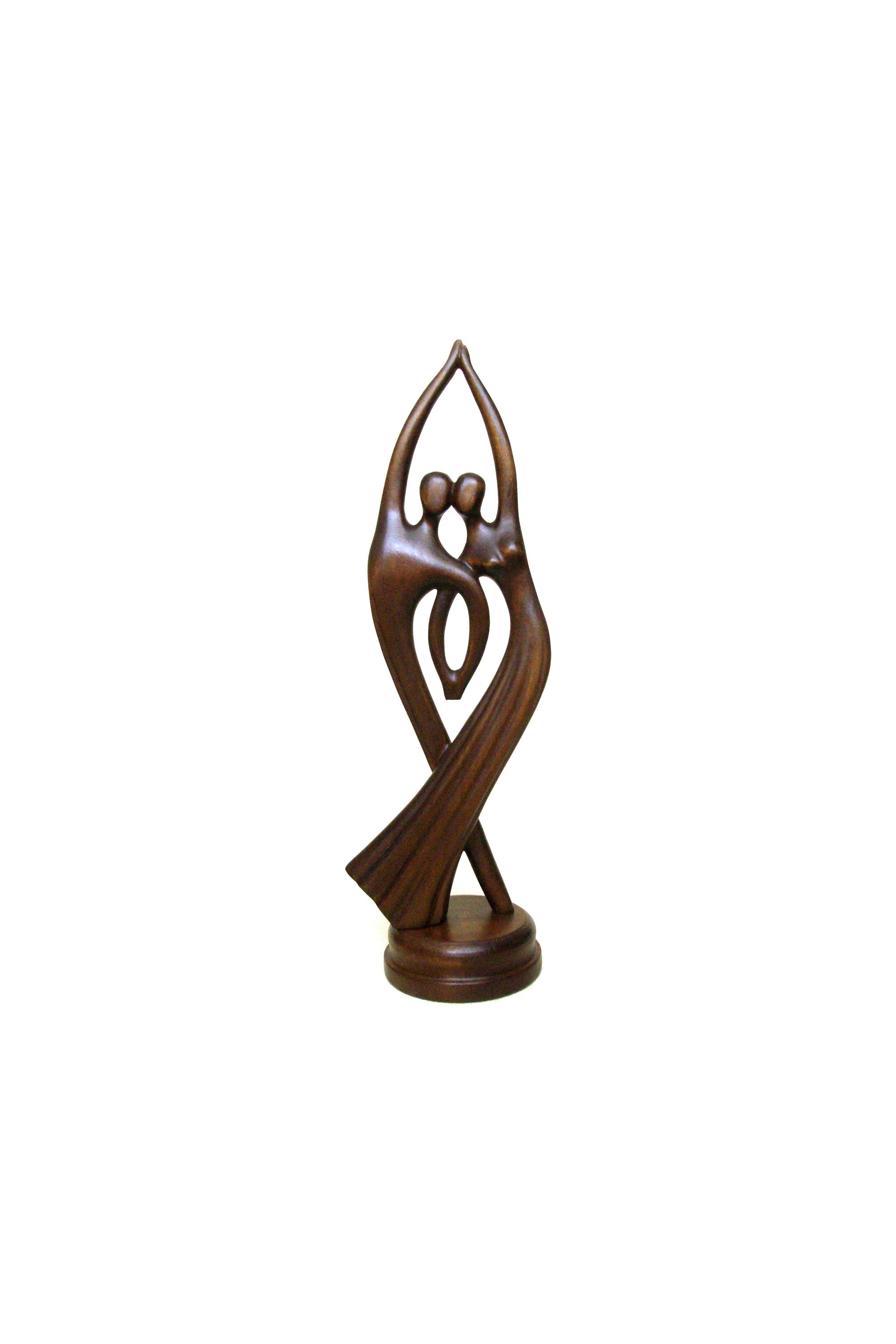 Modern Wood Statue unity Boho Home Decor Wood Carving Coulpe Sculpture ...