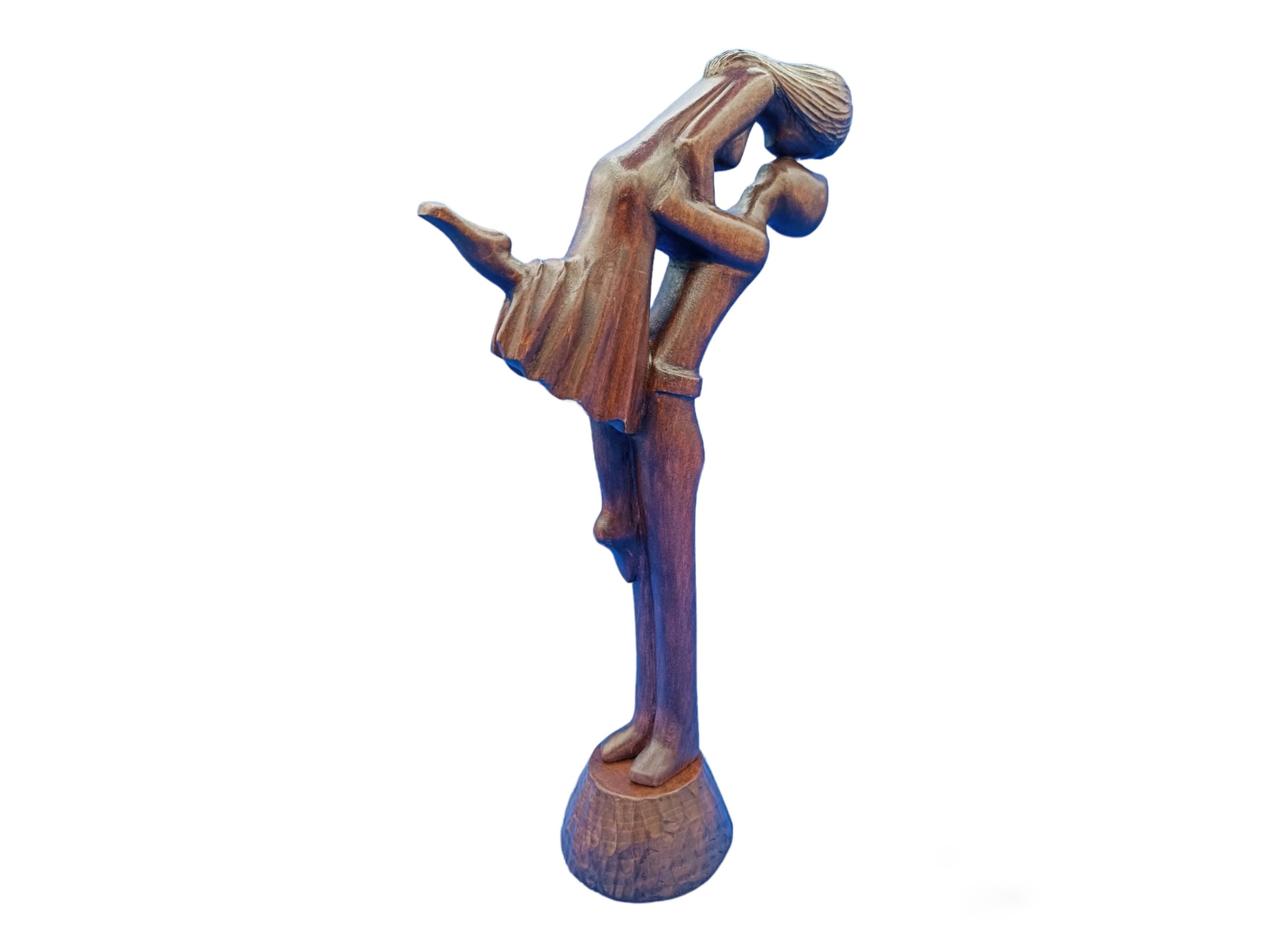 Wood Sculpture Dating Handcarved Couple Sculpture Boho Art - Etsy