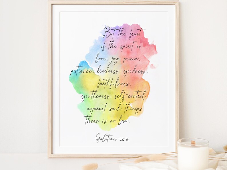 Galatians 5:22-23 Fruit of the Spirit | Rainbow Colors | Printable Wall ...