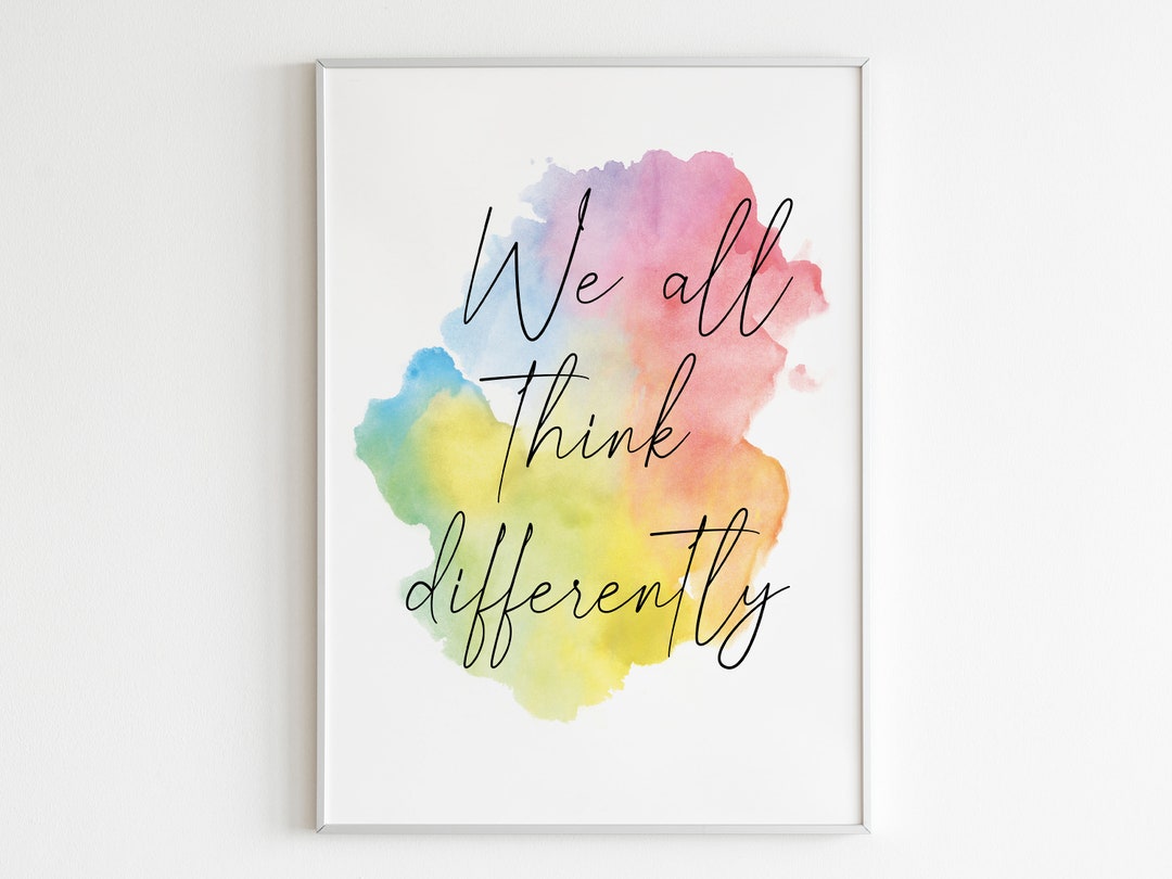 We All Think Differently - Neurodiversity Digital Poster, Therapists ...
