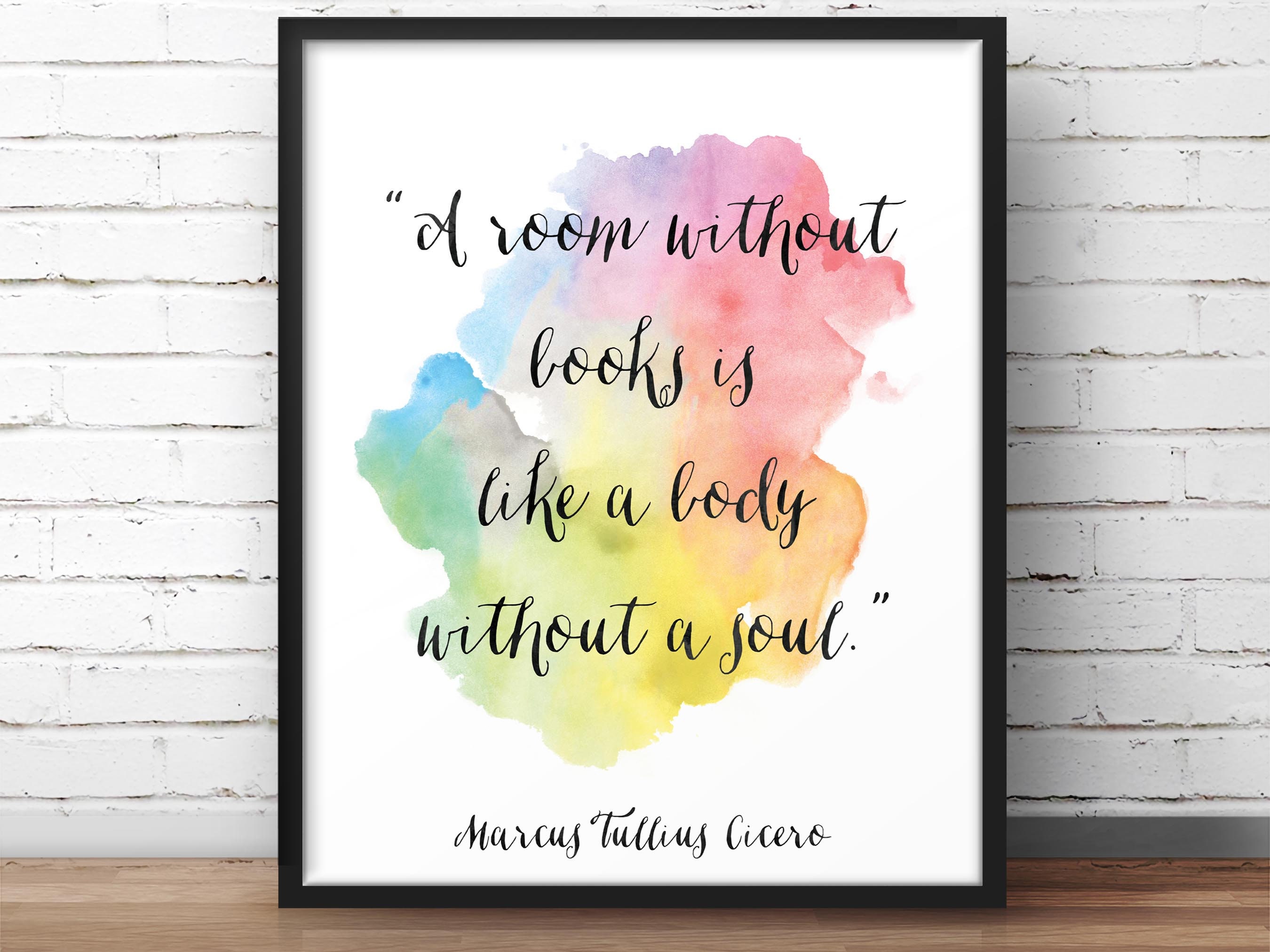 Marcus Tullius Cicero "a Room Without Books" Reading Quote Classroom ...