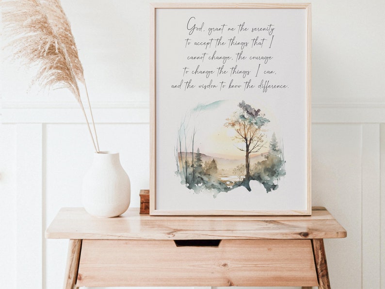 Serenity Prayer Wall Art Download - God Grant Me the Serenity Wisdom to ...