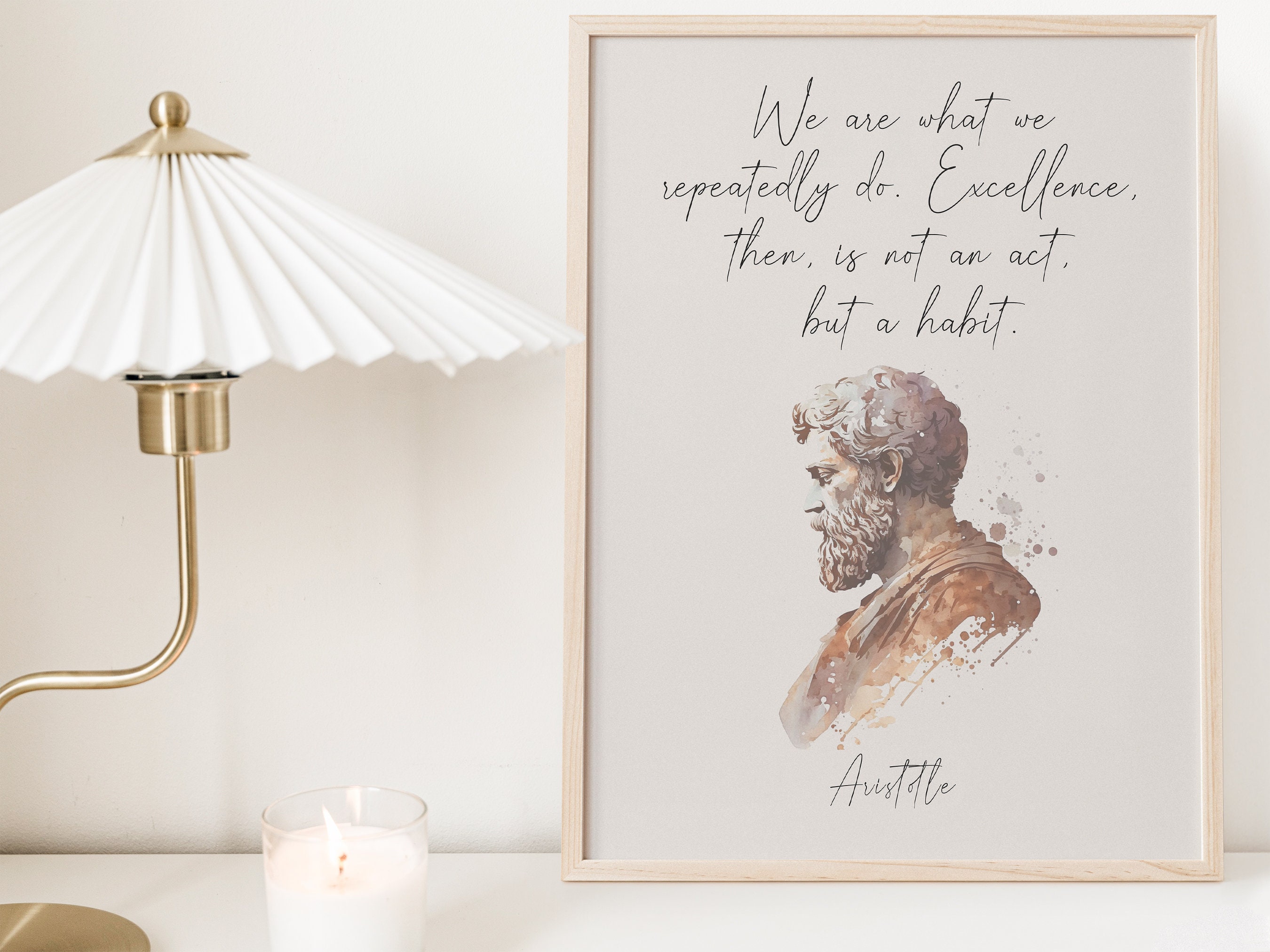 Aristotle Quote Watercolor Print - "we Are What We Repeatedly Do ...