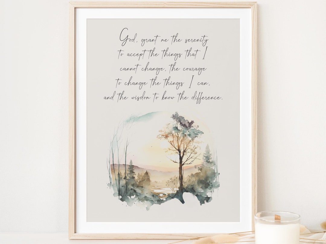 Serenity Prayer Wall Art Download - God Grant Me the Serenity Wisdom to ...