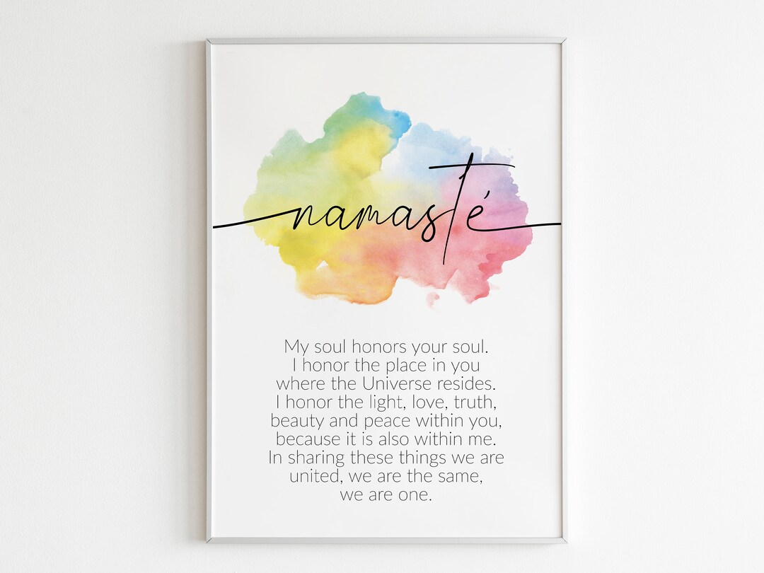 Namaste Definition Print, Yoga Poster, Namaste Poster, Namaste Sign ...