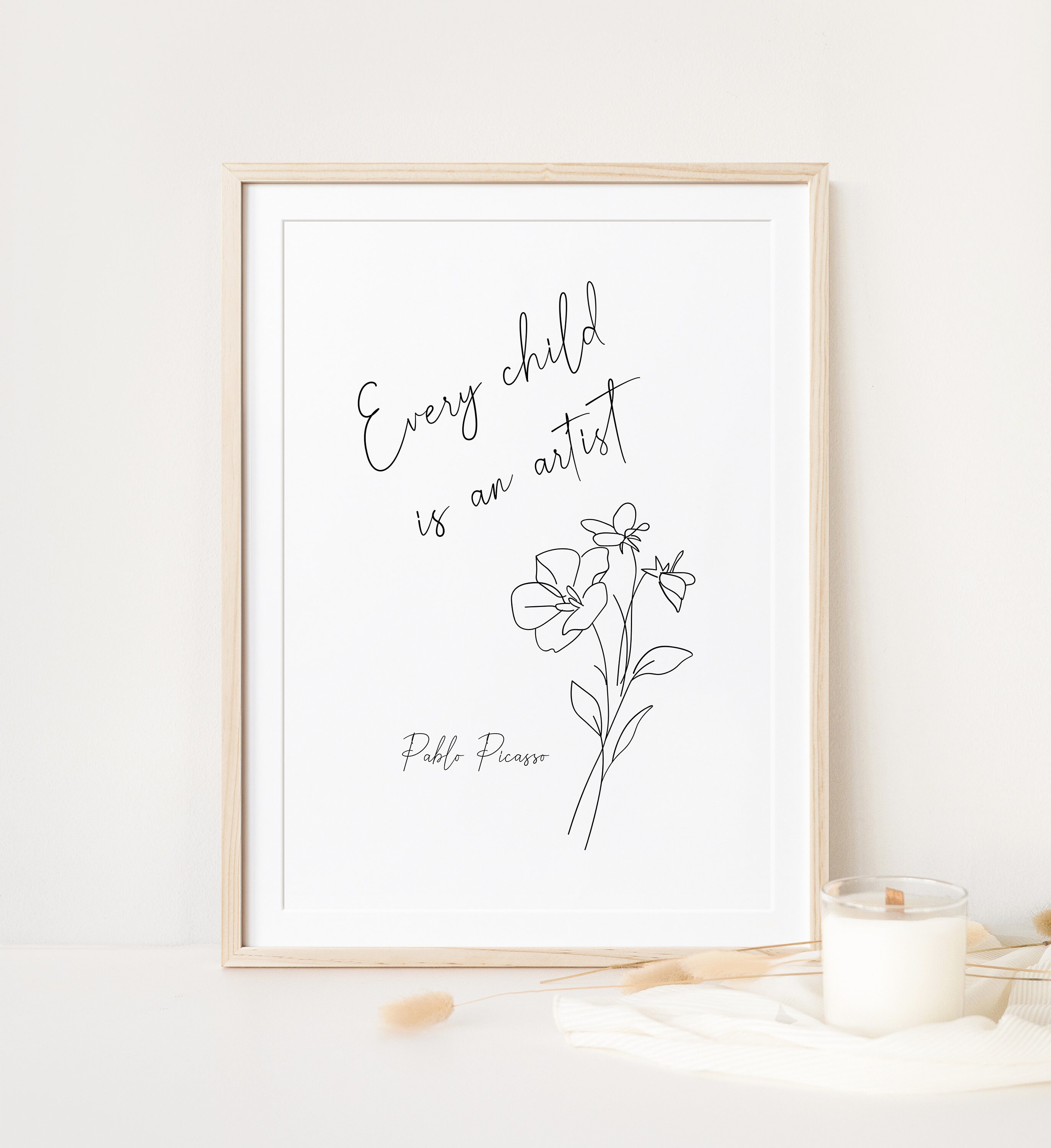 Every Child is an Artist - Pablo Picasso Quote Poster, Every Child ...