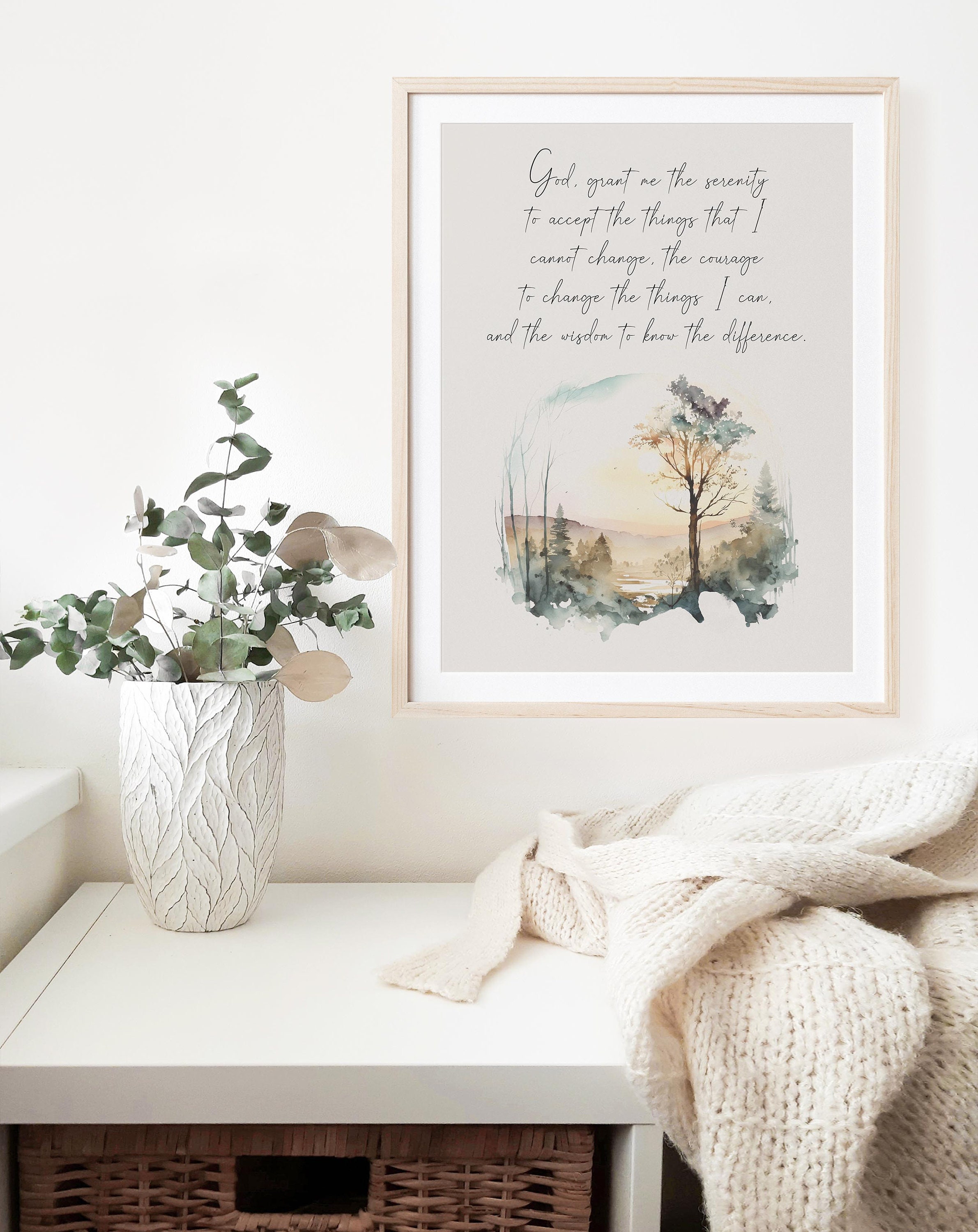 Serenity Prayer Wall Art Download - God Grant Me the Serenity Wisdom to ...