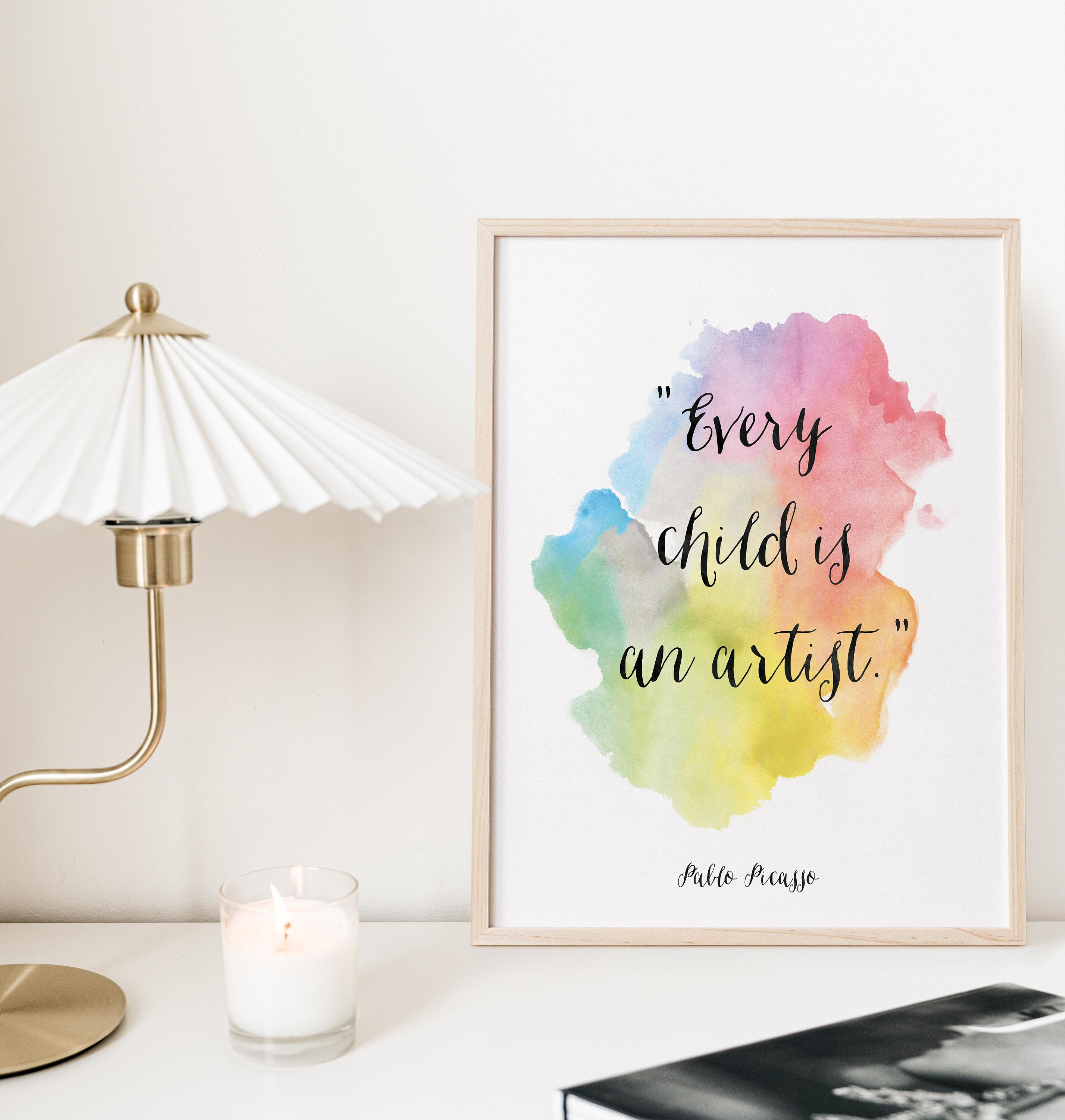 Every Child is an Artist - Pablo Picasso Quote Poster, Every Child ...