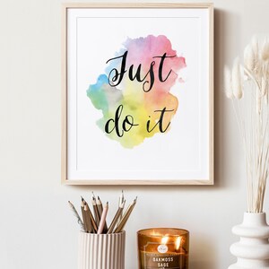 Motivational Poster, Just Do It, Inspirational Print, Office Decor ...