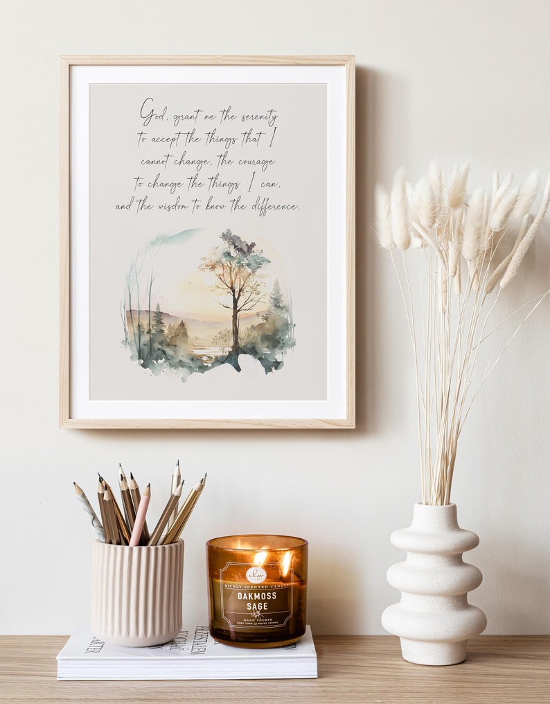 Serenity Prayer Wall Art Download - God Grant Me the Serenity Wisdom to ...