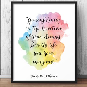 Thoreau Quote Poster "go Confidently in the Direction of You Dreams ...