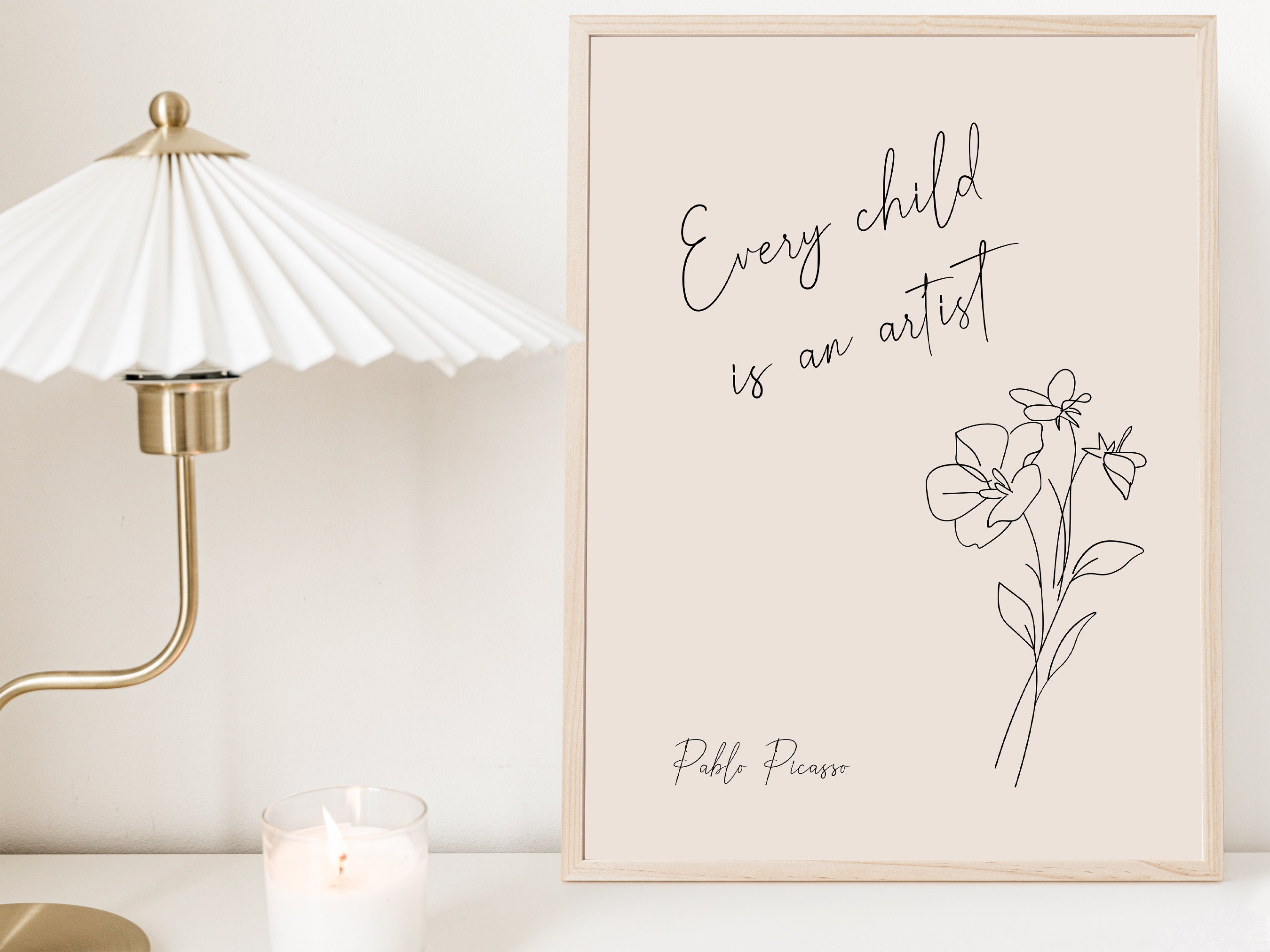 Pablo Picasso Quote Poster "every Child is an Artist, Classroom ...