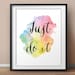 Motivational Poster, Just Do It, Inspirational Print, Office Decor ...