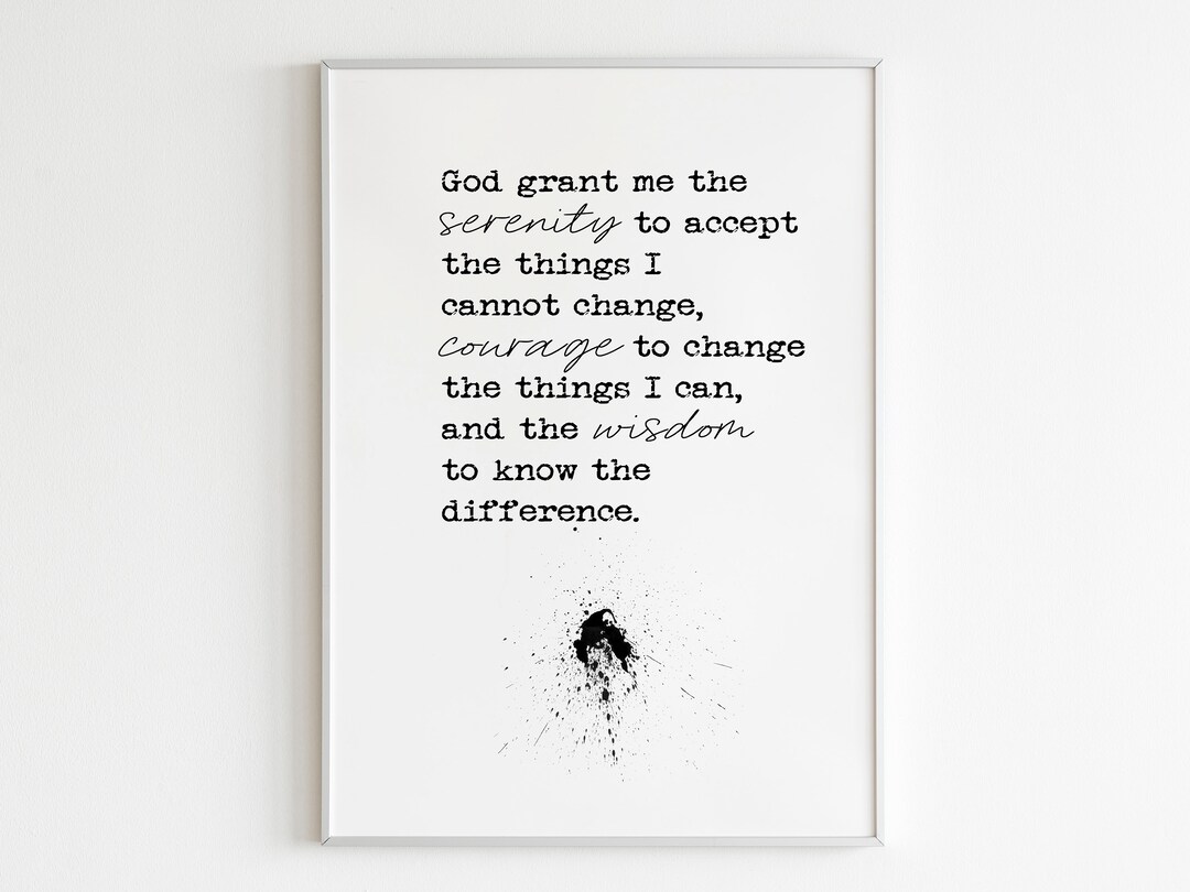 Serenity Prayer Wall Art "god Grant Me the Serenity" and "wisdom to ...