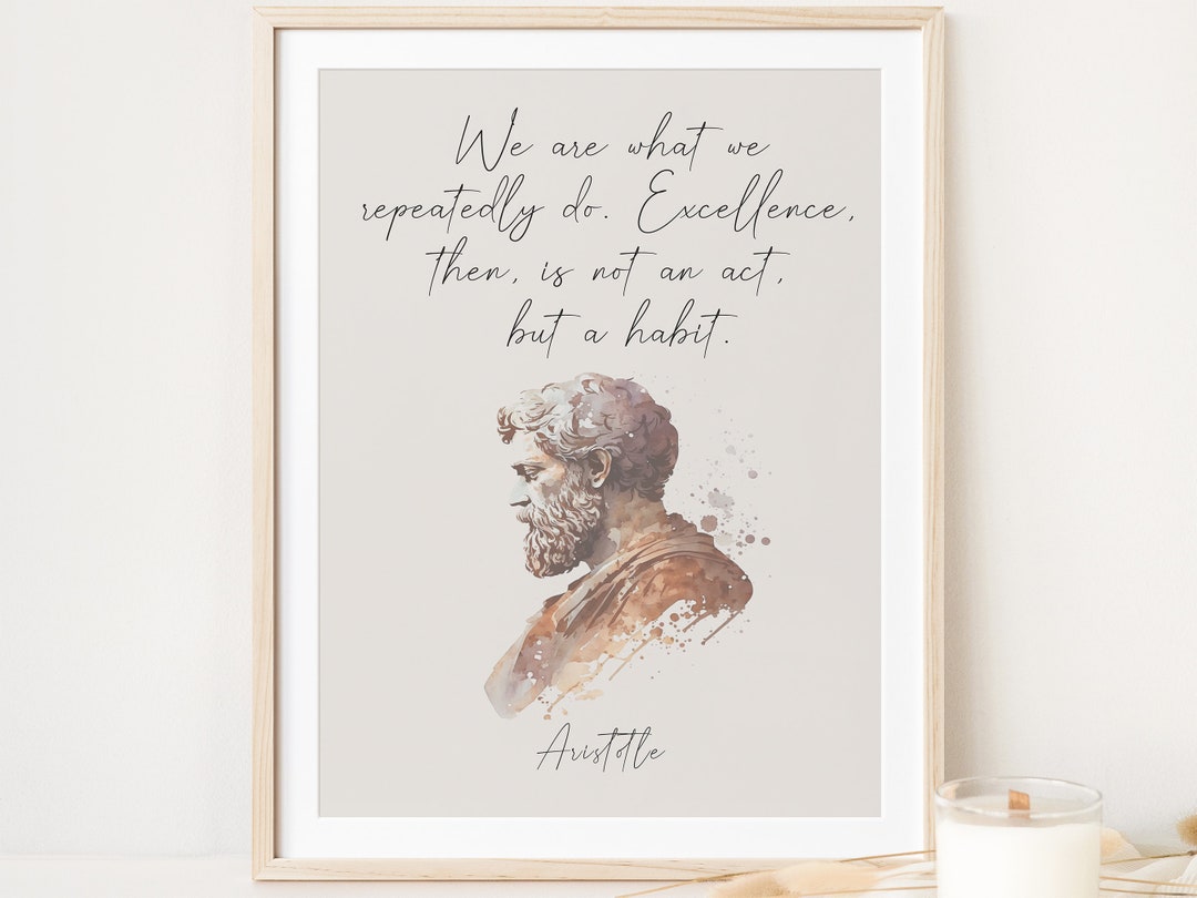 Aristotle Quote Watercolor Print - "we Are What We Repeatedly Do ...