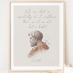 Aristotle Quote Watercolor Print - "we Are What We Repeatedly Do ...