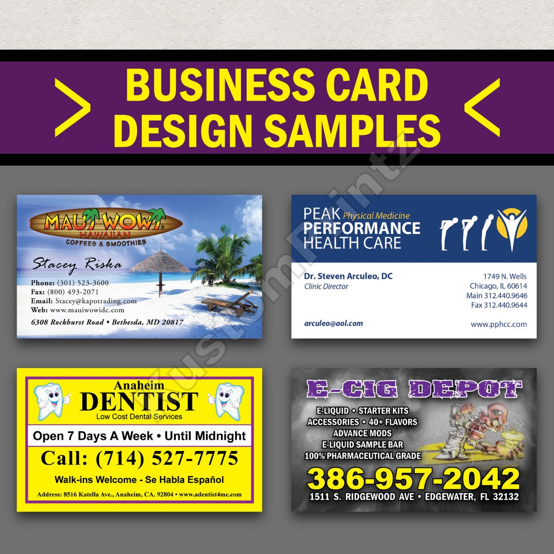 1000 Full Color Business Cards W/ Your Artwork Ready to Print - Etsy