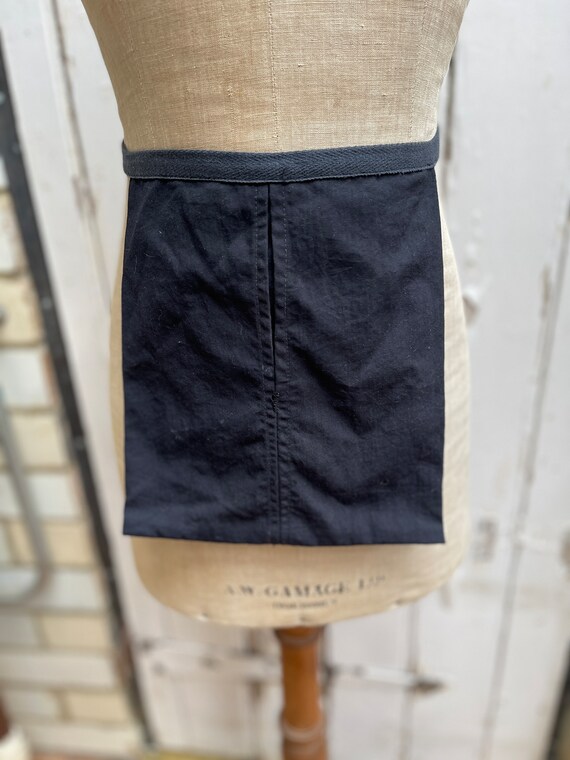 Antique Dutch handmade black cotton waist pocket bag - Gem