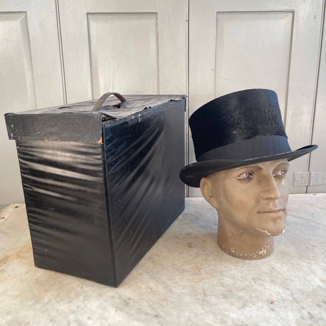 Antique Dutch Black Top Hat by Jan W Lippits in Original Hatbox - Etsy